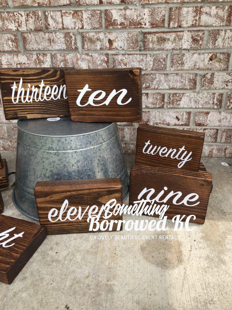 Cursive Wood Table Numbers-$2 | Something Borrowed KC