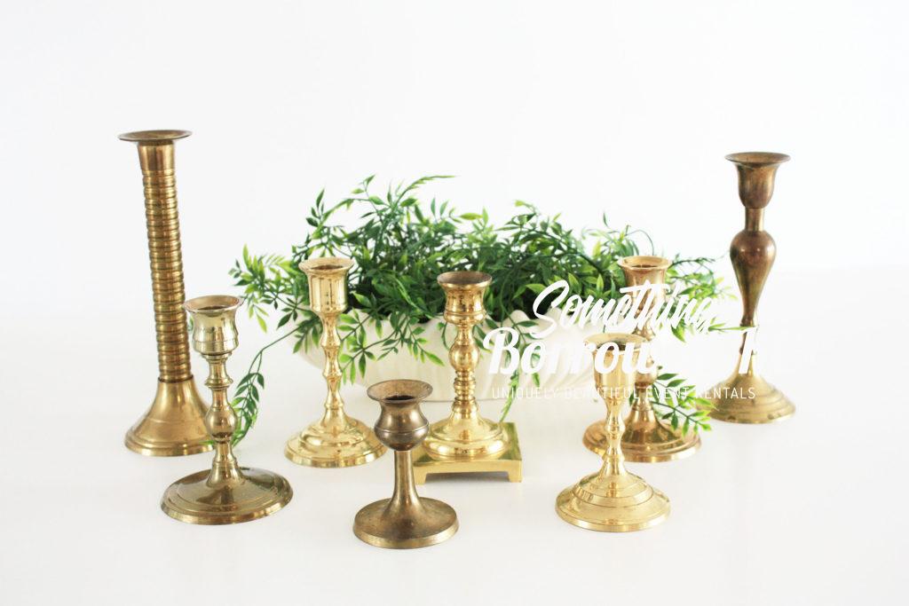 Set of 12 Assorted Brass Candle Holders Traditional Style-$28 | Something Borrowed KC