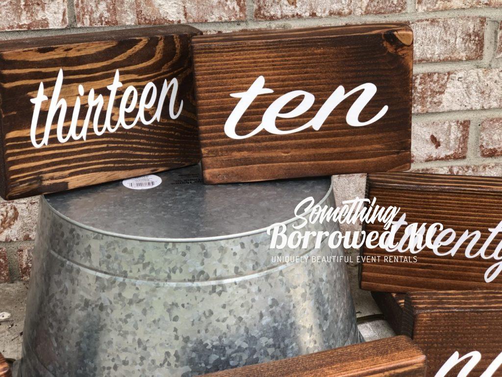 Cursive Wood Table Numbers-$2 | Something Borrowed KC