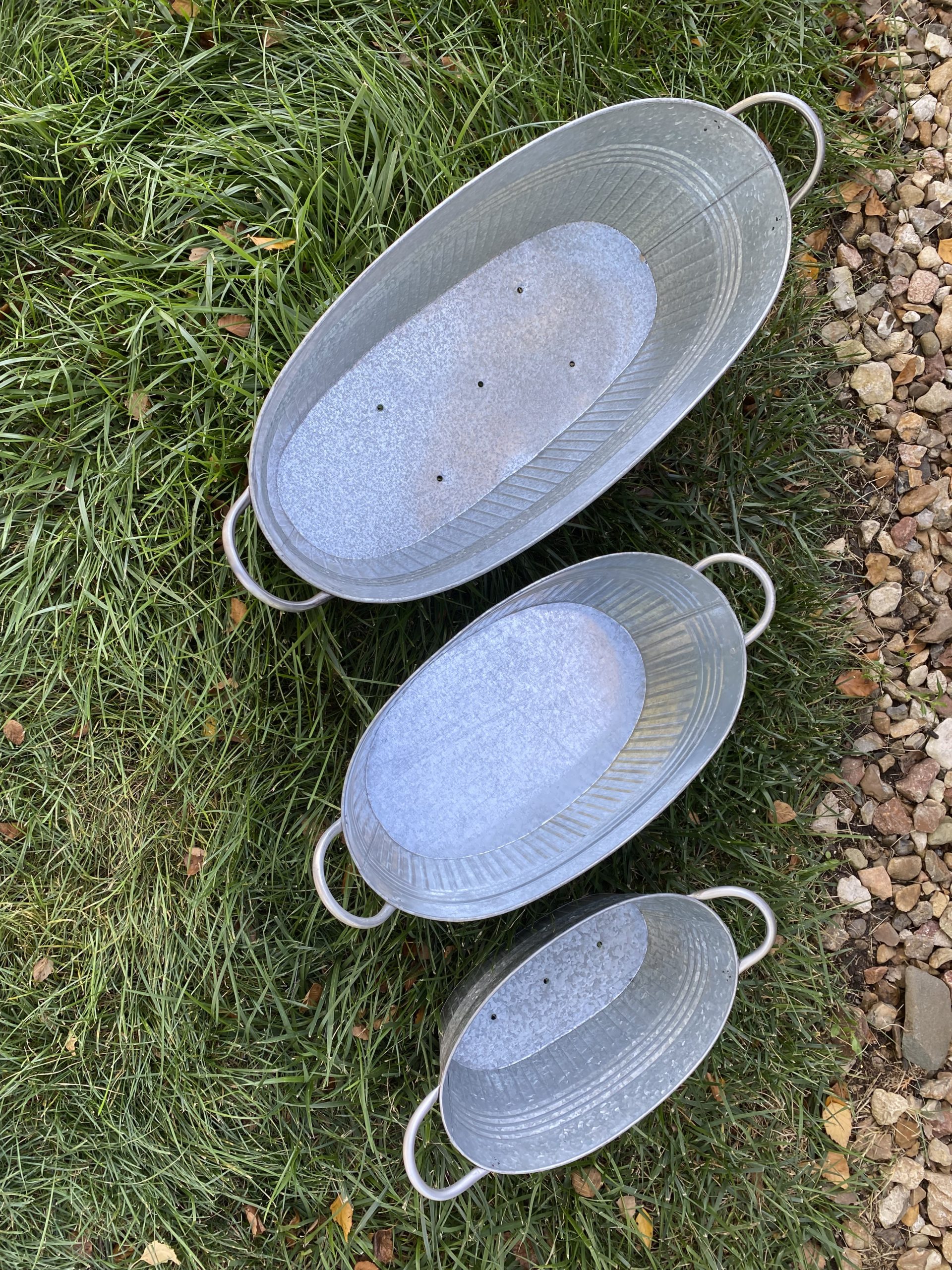 Small Nesting Galvanized Metal Tubs Set-$10 | Something Borrowed KC