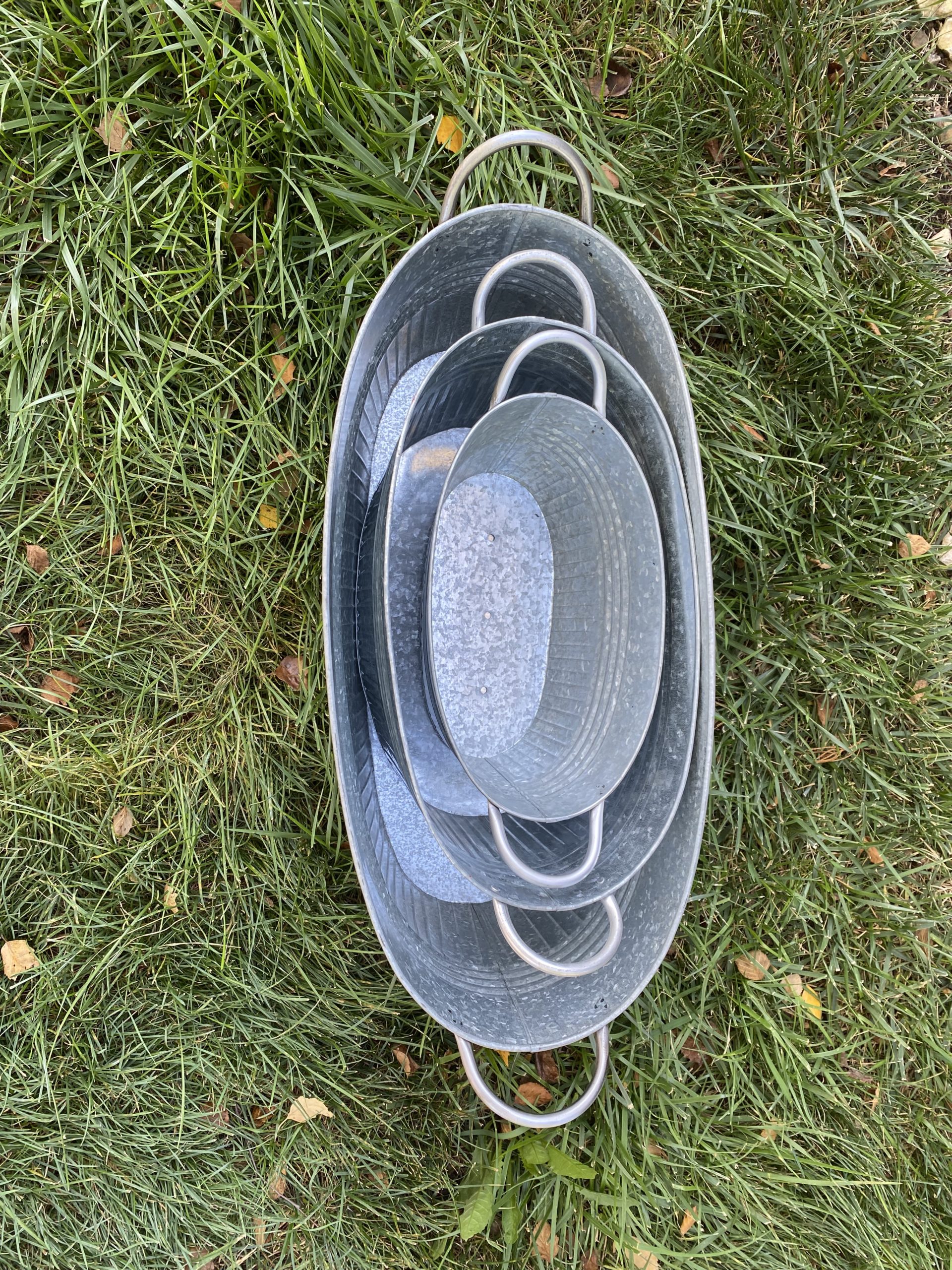 Small Nesting Galvanized Metal Tubs Set-$10 | Something Borrowed KC