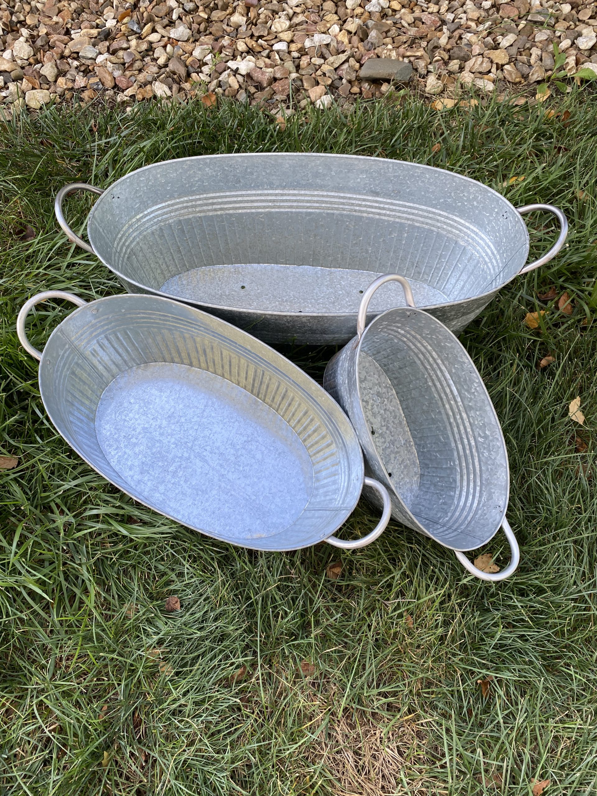 Small Nesting Galvanized Metal Tubs Set-$10 | Something Borrowed KC