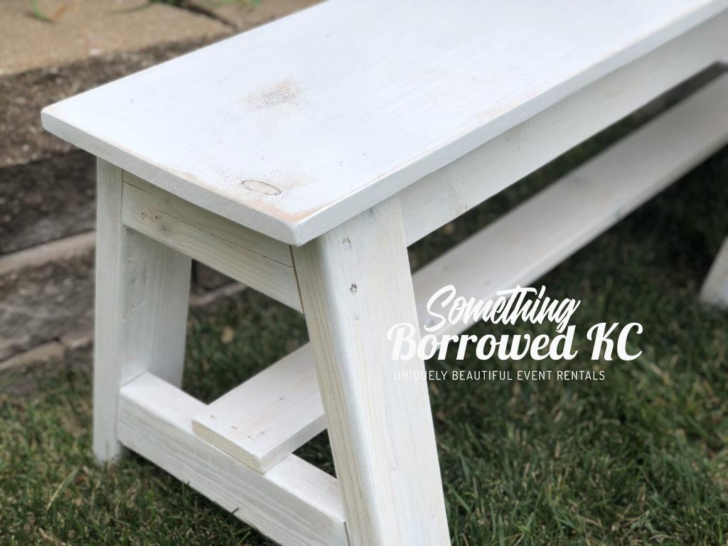 Whitewashed Farmhouse Benches-$8 | Something Borrowed KC