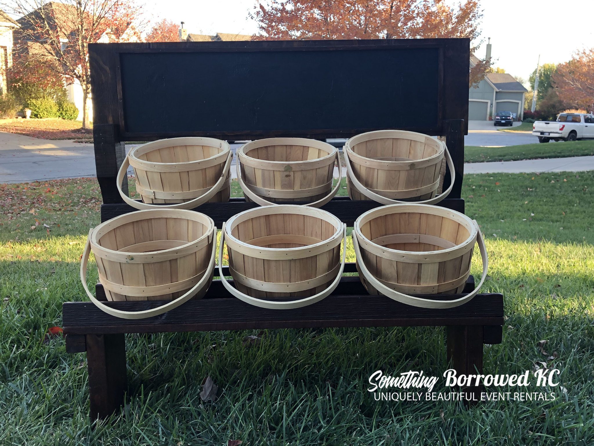 Farmhouse Two Tier Food Stand With Baskets – $20 | Something Borrowed KC