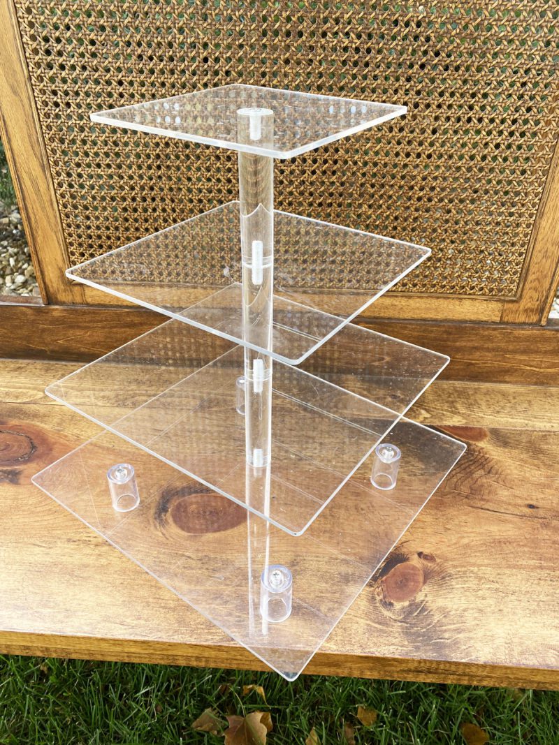Clear Acrylic 4 Tier Square Cupcake Stand-$10 | Something Borrowed KC