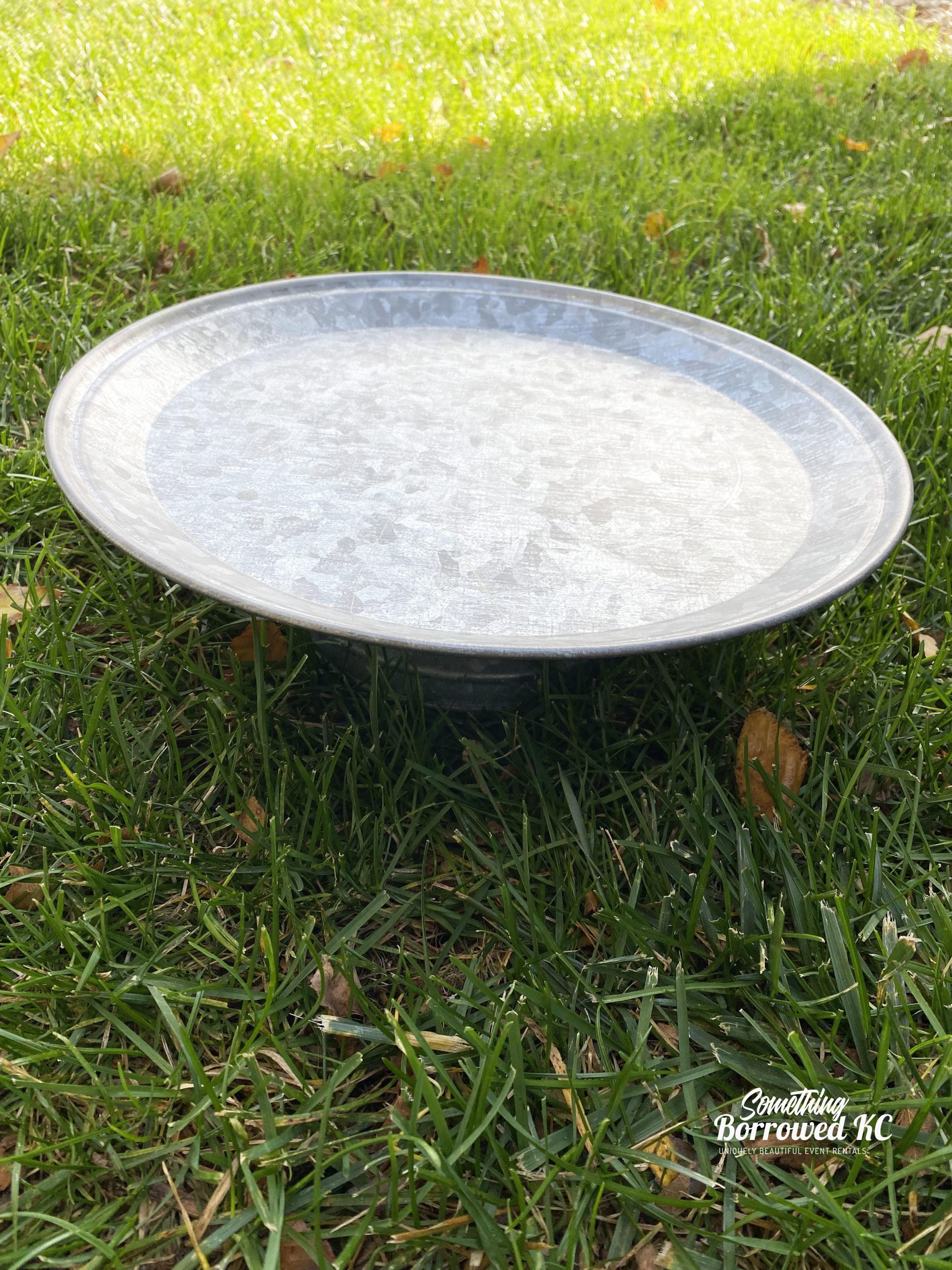 Farmhouse Galvanized Metal Cake Plate or Pedestal Tray – $5 | Something ...