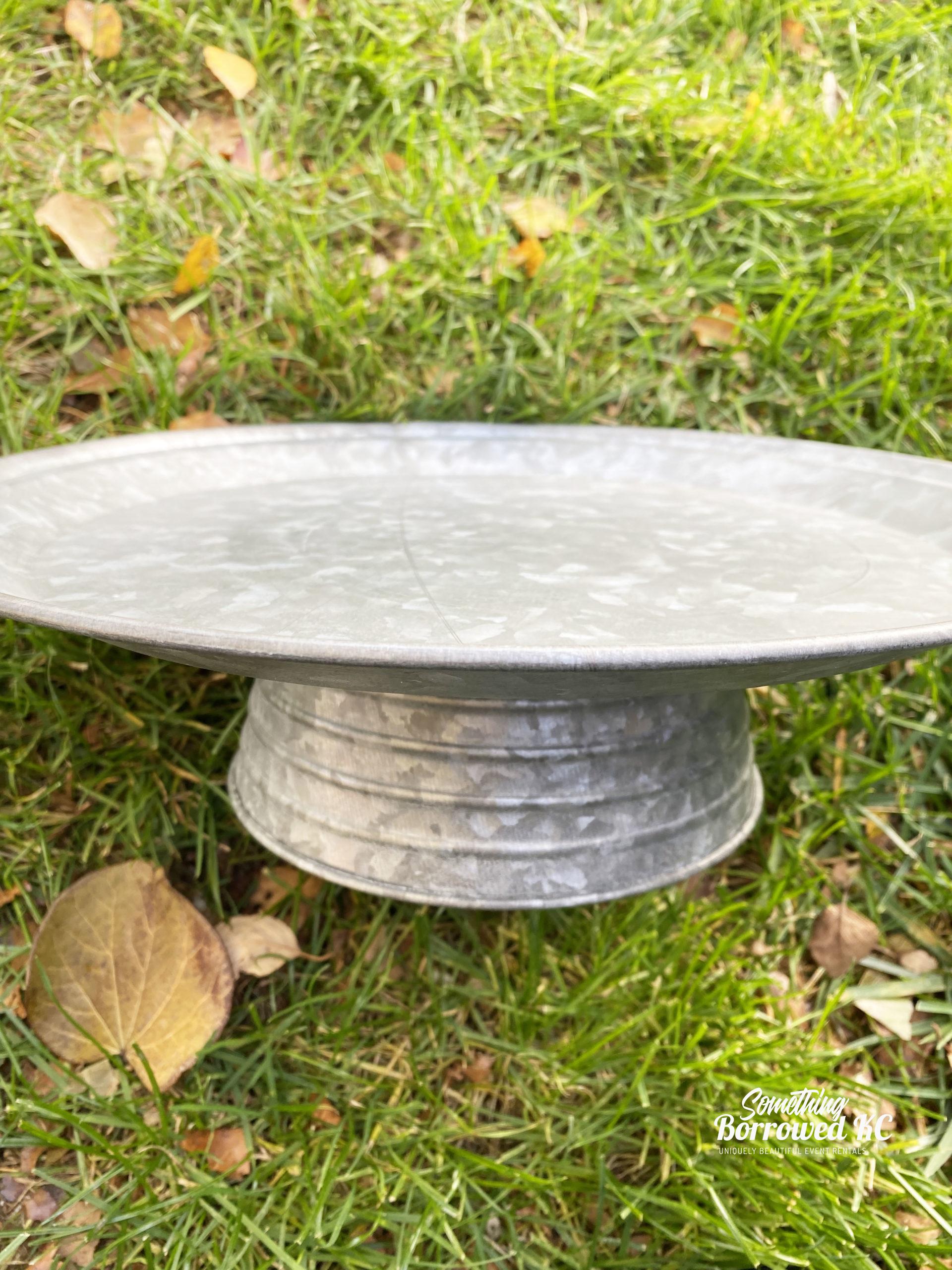 Farmhouse Galvanized Metal Cake Plate or Pedestal Tray – $5 | Something ...