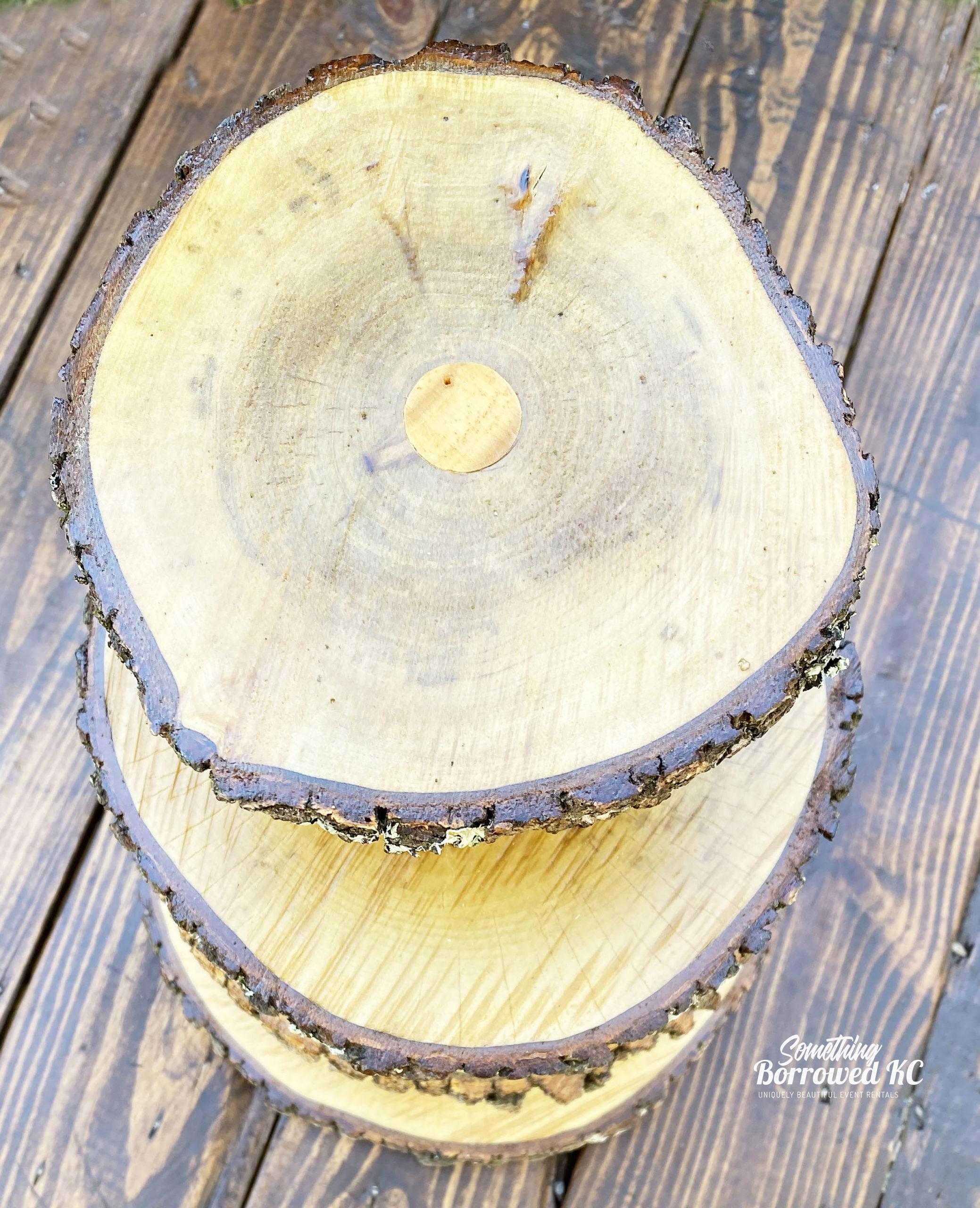 4 Tier Log Slice Rustic Cake and Cupcake Stand-$25 | Something Borrowed KC
